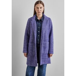 Kurzmantel Street One, Damen, Gr. 38, lila (deep lila), Stoff, 52% Polyester, 48% Nylon, meliert, casual, normal hüftbedeckend, V-Ausschnitt, Langarm normaler Saum, Mäntel, aus softem Materialmix