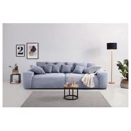 Big-Sofa Home Affaire "Sundance II" Sofas Gr. B/H/T: 318 cm x 85 cm x 142 cm, Cord, grau Dauerschläfer mit Hygiene-Topper bis 140 kg belastbar