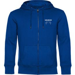 multifanshop Kapuzen Sweatshirt Jacke - Karlsruhe - Herzschlag - Druck wei&szlig; - Sweat
