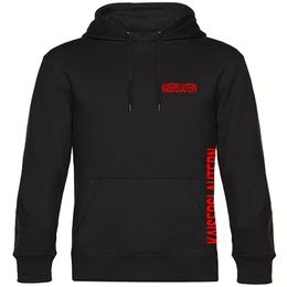 multifanshop Kapuzen Sweatshirt - Kaiserslautern - Brust & Seite - Druck rot - Hoodie