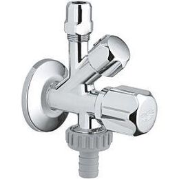 Grohe Kombi-Eckventil 22035000 1/2" x 3/8" x 3/4", chrom, Wandrosette, nicht selbstdichtend