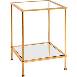 Beistelltisch HAKU Tische Gr. B/H/T: 39cm x 55cm x 39cm, goldfarben (goldfarben + sicherheitsklarglas)