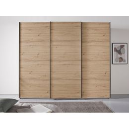 Schwebetürenschrank Rauch "Kleiderschrank Schrank Garderobe TOPSELLER OTELI inkl. Inneneinteilung" Schränke Gr. B/H/T: 271 cm x 229 cm x 62 cm, braun (eiche artisan) mit 3 Innenschubladen sowie zusätzlichen Einlegeböden MADE IN GERMANY