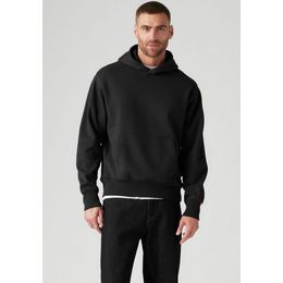 Levi's Hoodie LEVI'S "THE AUTHENTIC HOODIE" Gr. XL, schwarz (black agate garment dye f black agate) Herren Sweatshirts mit kleiner Ton-in-Ton Logostickerei auf der Brust