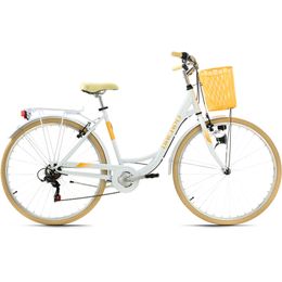 KS-Cycling Cityrad KS CYCLING "Cantaloupe" Fahrräder Gr. 48 cm, 28 Zoll (71,12 cm), weiß (weiß, weiß) für Damen, Kettenschaltung