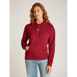 Kapuzensweatshirt Tommy Jeans "TJW BXY BADGE HOODIE" Gr. XS (34), rot (regatta red) Damen Sweatshirts mit Logostickerei