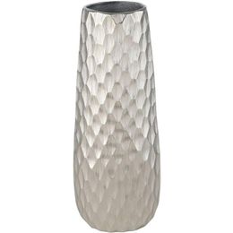 Eglo - living Metallvase Nilgaut, elegante Deko Vase, gehämmerte Dekovase für Wohnzimmer, Blumenvase aus Metall in Nickel, Tischdeko 31 cm