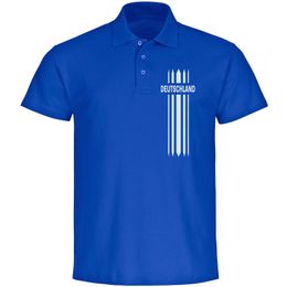 multifanshop® Poloshirt - Deutschland - Streifen - Druck weiß