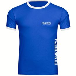 multifanshop® Kontrast T-Shirt - Frankreich - Brust & Seite - Druck weiß