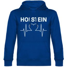 multifanshop® Kapuzen Sweatshirt - Holstein - Herzschlag - Druck weiß