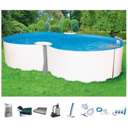 Achtformpool MY POOL BWT "PREMIUM" Schwimmbecken Gr. B/H/L: Breite 460 cm x Höhe 135 cm x Länge 725 cm, 35000 l, weiß Tiefe 1,35 m, in versch. Größen erhältlich