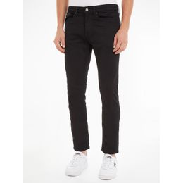 Tapered-fit-Jeans Tommy Jeans "SLIM TAPERED AUSTIN" Gr. 34, Länge 32, schwarz (new schwarz), Herren, Obermaterial: 90% Baumwolle, 8% Elastomultiester, 2% Elasthan, Jeans