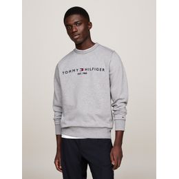 Sweatshirt Tommy Hilfiger "TOMMY LOGO SWEATSHIRT" Gr. XXXL, grau (medium heather) Herren Sweatshirts mit klassischem Rundhalsausschnitt