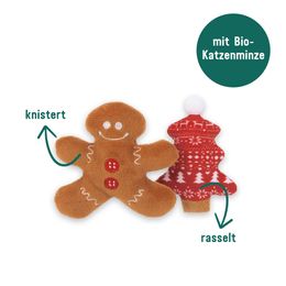 Pets Deli Weihnachten 2023: Knister-Lebkuchenmann & Rasselbaum für Katzen - S