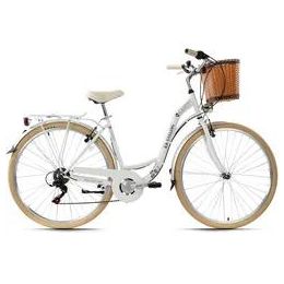 KS-Cycling Cityrad KS CYCLING "Casino" Fahrräder Gr. 48cm, 28 Zoll (71,12cm), weiß (weiß + weiß) für Damen, Kettenschaltung