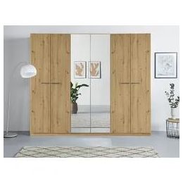 Drehtürenschrank Rauch "Kleiderschrank Schrank Garderobe TOPSELLER OTELI inkl. Inneneinteilung" Schränke Gr. B/H/T: 270cm x 229cm x 54cm, Mit Spiegel, braun (eiche artisan) mit 3 Innenschubladen extra Böden optional Spiegel MADE IN GERMANY