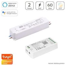 CCT Dimmer-Set 60W | MiBoxer CCT WIFI LED Controller 2 Kanal 12/24V + Mean Well...