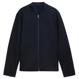 Tom Tailor Herren Bomberjacke mit Piqué Struktur, blau, Uni, Gr. L