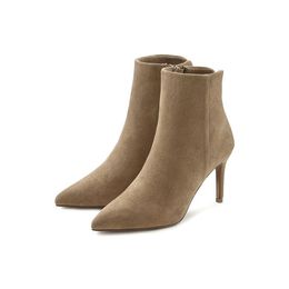 Lascana High-Heel-Stiefelette beige Gr. 39 für Damen