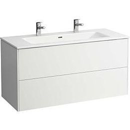 Laufen Pro S Base Waschtisch-Set H8649632601071, 2 Schubladen, weiß matt, 120x50cm, 2 Hahnlöcher