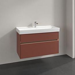 Villeroy & Boch Villeroy und Boch Collaro Waschtischunterschrank C011B0AH 95,4x54,6x44,4cm, Waschbecken mittig, LED-Beleuchtung 7W, wine red