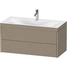 Duravit XViu Waschtisch-Unterschrank XV4616OB111C 100x48cm, 2 Schubkästen, 1 Hahnloch, champagner matt, Rahmen C, eiche kaschmir