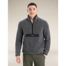 Icebreaker RealFleece™ Merino High Pile Half-Zip-Pullover - Mann - Gritstone Heather/black - Größe S