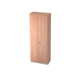 Garderobenschrank, links Ablagen, B 800 x T 420 mm, Nussbaum-Dekor