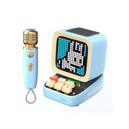 Divoom Ditoo-Mic Mini Karaoke Machine Pixel Art Bluetooth Speaker - Blue