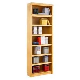 Bücherregal Home Affaire "Soeren" Regale Gr. H/T: 220 cm x 33 cm, 6 St., beige (gelaugt, geölt) in 2 Höhen und Tiefen, mit viel Stauraum