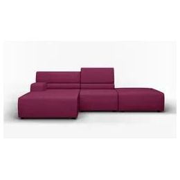 Ecksofa Egoitaliano "Babouche, Designsofa mit außergewöhnlichem Sitzkomfort zum Wohlfühlen" Sofas Gr. B/H/T: 287cm x 80cm x 98cm, Luxus-Microfaser BLUSH, Recamiere links, pink (fuchsia)