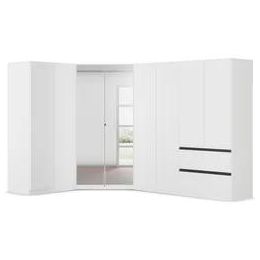 Schrank-Set Rauch "Kleiderschrank Schrank Garderobe Wäscheschrank COSTA mit Spiegel" Kastenmöbel-Sets Gr. B/H/T: 208cm x 197cm x 298cm, weiß (alpinweiß/schwarz) viel Platz, grifflose Front und Push-to-Open Funktion MADE IN GERMANY