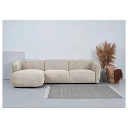 Ecksofa Andas "Ostrup" Sofas Gr. B/H/T: 280cm x 73cm x 152cm, Bouclé, Recamiere links, beige schlichtes modernes Design, in verschiedenen Farben