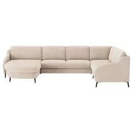 Sit & More Wohnlandschaft SIT & MORE "Soul U-Form" Sofas Gr. B/H/T: 372cm x 90cm x 227cm, Microfaser, langer Schenkel rechts, ohne Funktion, beige wahlweise mit Bettfunktion und Schubkasten