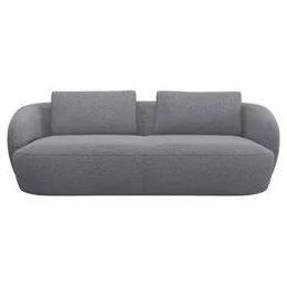 3-Sitzer FLEXLUX "Torino, rund, Couch, Dreisitzer" Sofas Gr. B/H/T: 217cm x 85cm x 102cm, Chenille-Struktur, grau (steel) Modernes, organisches Sofa-Design, Kaltschaum, Wellenunterfederung