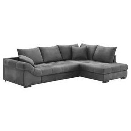 Ecksofa Inosign "Allegro DuraFlex, L-Form" Sofas Gr. B/H/T: 303cm x 86cm x 202cm, Microfaser, Ottomane rechts, schwarz (memphis 17 black) Hochschläfer-Bettauszug, Kaltschaumpolsterung, bis 140 kg belastbar