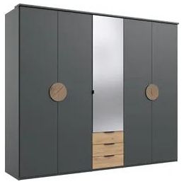 Drehtürenschrank wimex "Toscana" Schränke Gr. B/H/T: 225 cm x 210 cm x 58 cm, 5 St., braun (graphit, artisan eiche nachbildung) Mit attraktiven Griffscheiben in Vollholzoptik, 225 oder 270cm breit