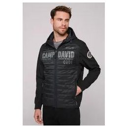 Outdoorjacke CAMP DAVID Gr. L, schwarz (schwarz, schwarz) Herren Jacken mit Kapuze