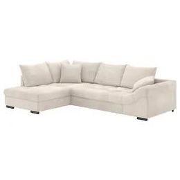 Ecksofa Inosign "Allegro DuraFlex, L-Form" Sofas Gr. B/H/T: 303cm x 86cm x 202cm, Soft clean, Ottomane links, beige (novaclean avanti 4 ecru) Hochschläfer-Bettauszug, Kaltschaumpolsterung, bis 140 kg belastbar