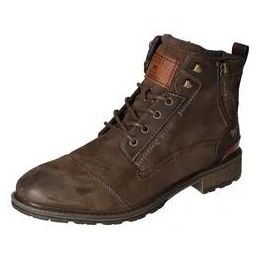 Mendler Schnürboots MUSTANG SHOES Gr. 42, braun (dunkelbraun used) Herren Schuhe Winterboots, Casual Stiefel mit stylischem Logodruck auf der Zunge