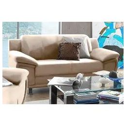 2-Sitzer Trendmanufaktur "Rondo, Breite 178 cm, breite Armlehnen, Füße schwarz" Sofas Gr. B/H/T: 178cm x 85cm x 94cm, Kunstleder SOFTLUX, Ohne Federkern, beige (creme) Couch wahlweise mit Federkern und in verschiedenen Bezügen bestellbar