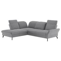 Sit & More Ecksofa SIT & MORE "Leandro L-Form" Sofas Gr. B/H/T: 288cm x 88cm x 242cm, Luxus-Microfaser Euphoria, Ottomane links, mit Sitztiefenverstellung-mit Kopfteilverstellung-mit Armlehnfunktion-mit Bettfunktion-mit Stauraum, grau Wahlweise mit Bett-, Kopfteil - und Armlehnfunktion, sowie Stauraum