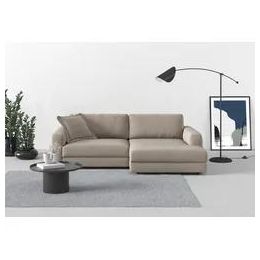 Ecksofa Trendmanufaktur "Bourbon" Sofas Gr. B/H/T: 250cm x 84cm x 176cm, Struktur weich, mega-Recamiere rechts, grau (taupe grau) mit extra hohem Sitzkomfort, auch in Cord erhältlich