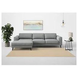 Ecksofa Trendmanufaktur "Lumber Jack, elegantes Designsofa, L-Form" Sofas Gr. B/H/T: 280cm x 85cm x 167cm, Struktur weich, Recamiere links, ohne Bettfunktion-ohne Bettkasten, grau (grey pinstripe) wahlweise mit Bettfunktion u. Bettkasten