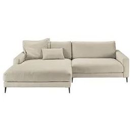 Ecksofa Inosign "Downtown, B/T/H: 272/190/84 cm L-Form" Sofas Gr. B/H/T: 272cm x 84cm x 190cm, Bouclé, Recamiere links, beige (sand) weicher Sitzkomfort auch in Cord und Bouclé, incl. Zierkissen