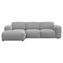 Ecksofa FLEXLUX "Lucera Chaislongue rechts oder links" Sofas Gr. B/H/T: 251cm x 73cm x 171cm, Chenille, Chaiselongue links, grau (sophisto grau) modern & anschmiegsam, Kaltschaum, Stahl-Wellenunterfederung