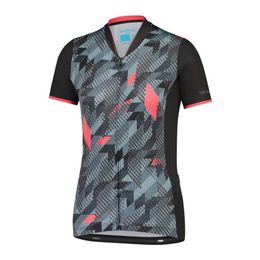 Shimano W's SAGAMI Short Sleeve Zip Jersey, Black-Blue