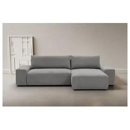 Ecksofa Inosign "Amsterdam" Sofas Gr. B/H/T: 300cm x 76cm x 150cm, Struktur fein, Ottomane rechts, Ottomane rechts, grün (falcon)