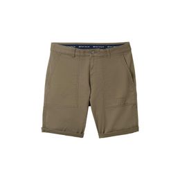 Tom Tailor Herren Shorts mit Utility Details, grün, Uni, Gr. 31