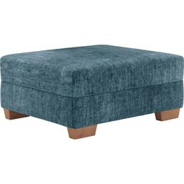 Hocker Home Affaire "II" Gr. B/H/T: 98 cm x 44 cm x 82 cm, Veloursstoff, blau (dolce 13 ocean) Mit Federkern, wahlweise mit DuraSpring-Taschenfederkern